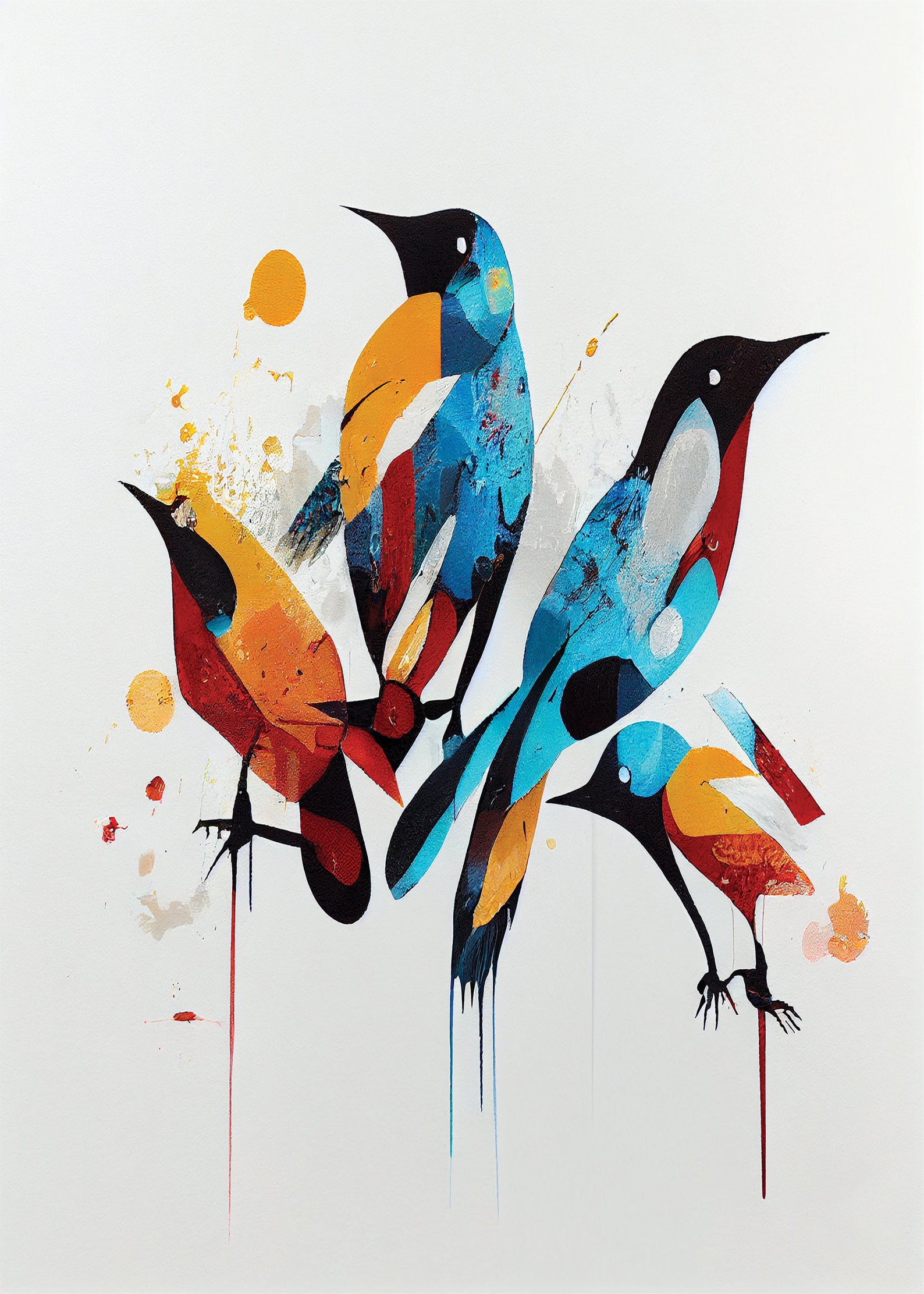 Artistic Birds Wall Art I Digital Interior Design Projects I Multiple ...