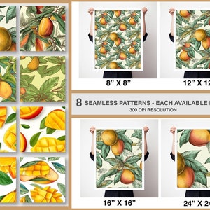 Fruit Design Digital Paper Seamless Patterns for Print on Demand ...