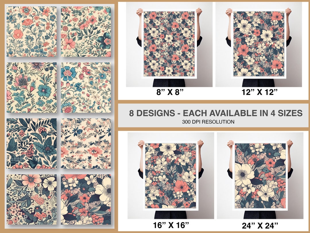 Floral Seamless Pattern Digital Paper Commercial Use Digital Patterns ...