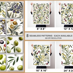 Olive Design Digital Paper Seamless Patterns for Print on Demand ...