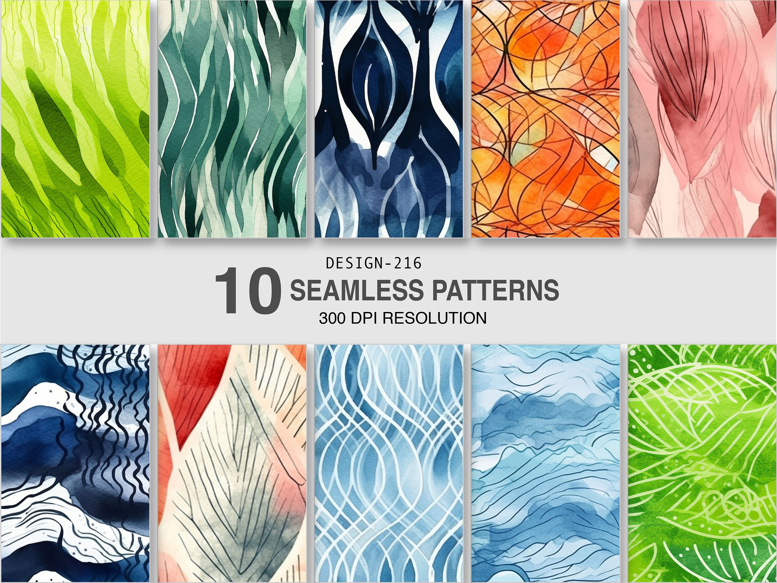 Watercolor Seamless Patterns, Print on Demand (digital Download) - Etsy