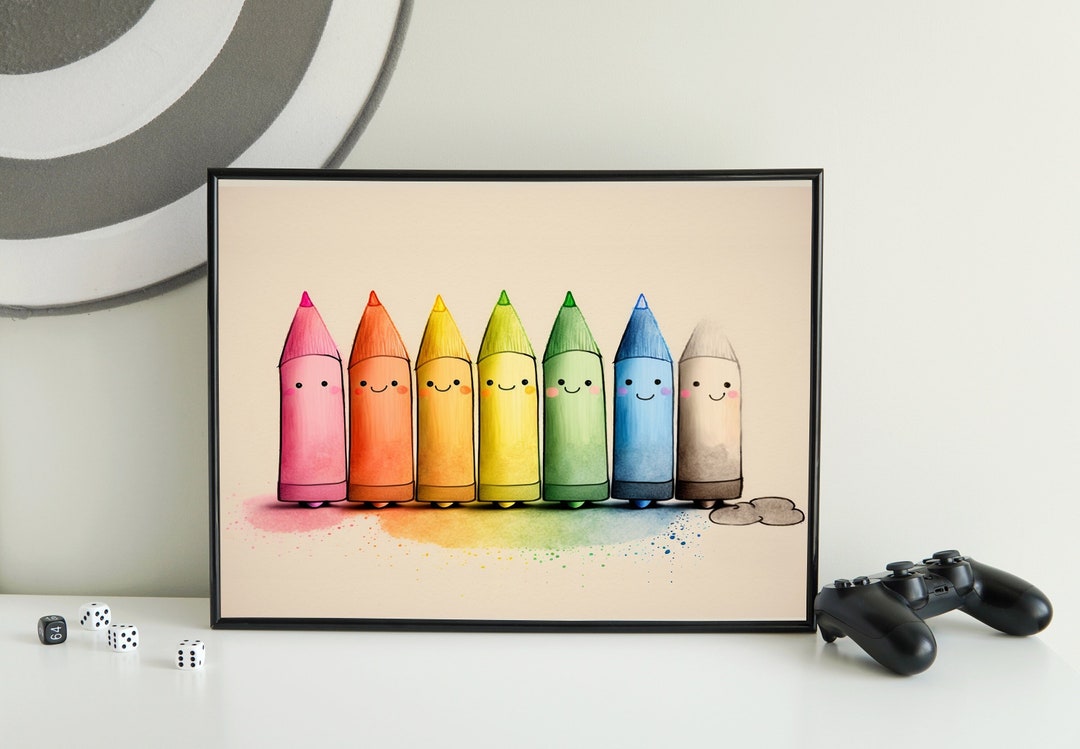 Colorful Crayons Kids Room Art, Nursery Decor (digital Download) - Etsy