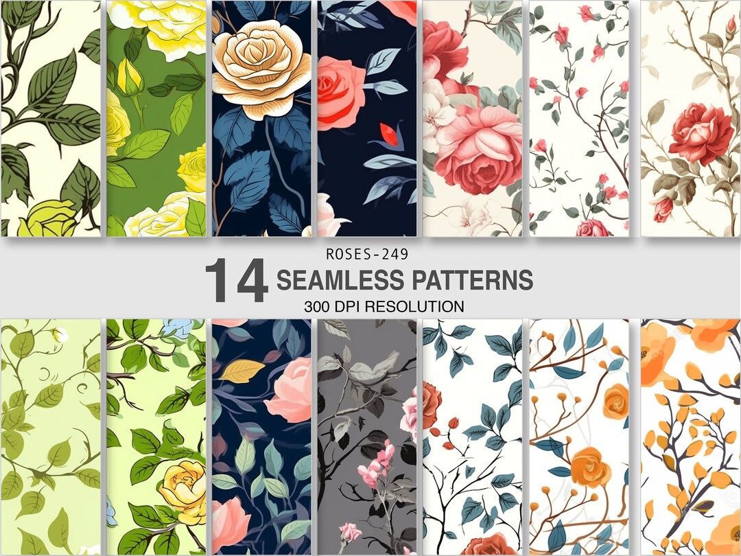 Seamless Pattern Digital Paper Commercial Use Digital Patterns for Gift ...