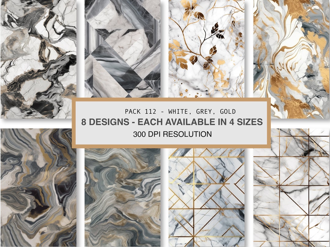 Marble Design Digital Paper Seamless Patterns for Print on Demand ...