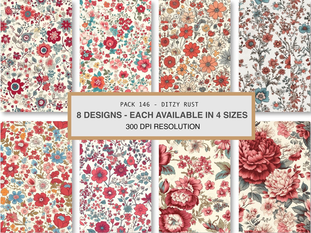 Floral Seamless Pattern Digital Paper Commercial Use Digital Patterns ...
