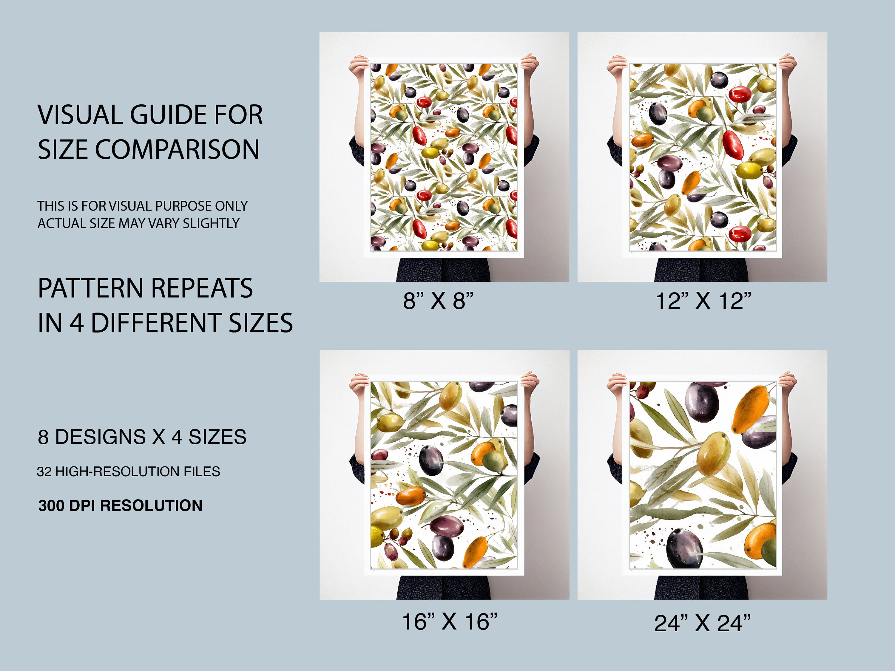 Olive Design Digital Paper Seamless Patterns for Print on Demand ...