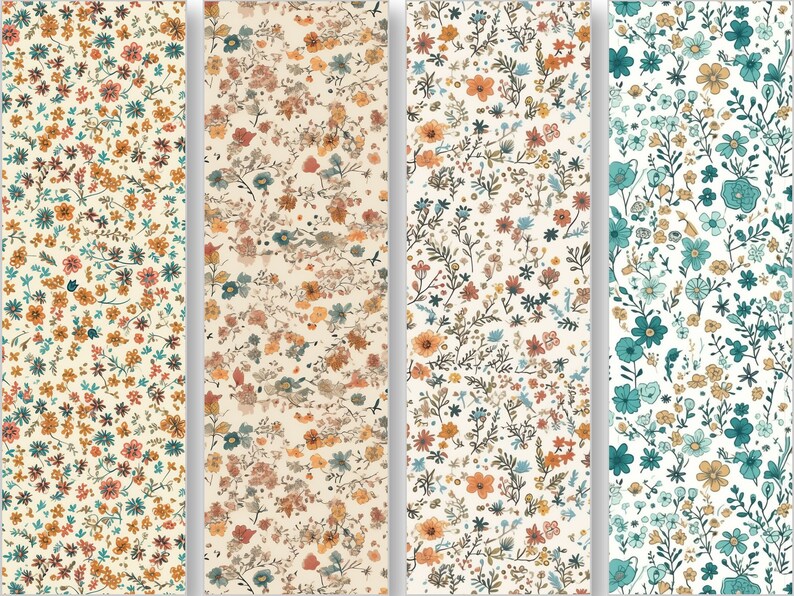 Floral Seamless Pattern Digital Paper Commercial Use Digital Patterns ...