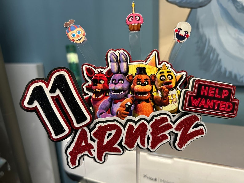 Five Nights at Freddys Cake Topper, 5 Nights at Freddy's, Birthday Cake ...