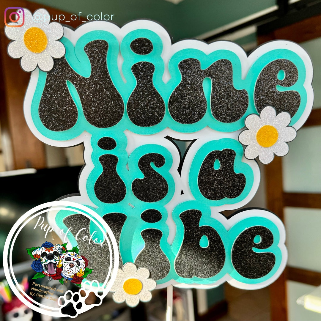 Five or Nine is a Vibe Cake Topper, Birthday Vibe, 5th Birthday, Kids ...