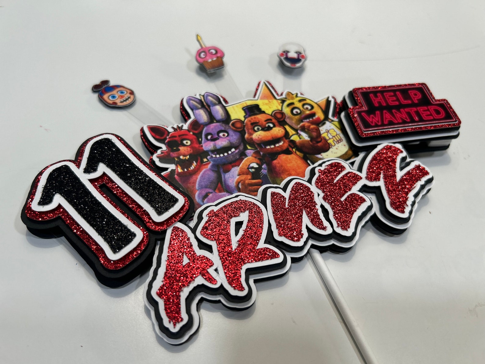 Five Nights at Freddys Cake Topper, 5 Nights at Freddy's, Birthday Cake ...