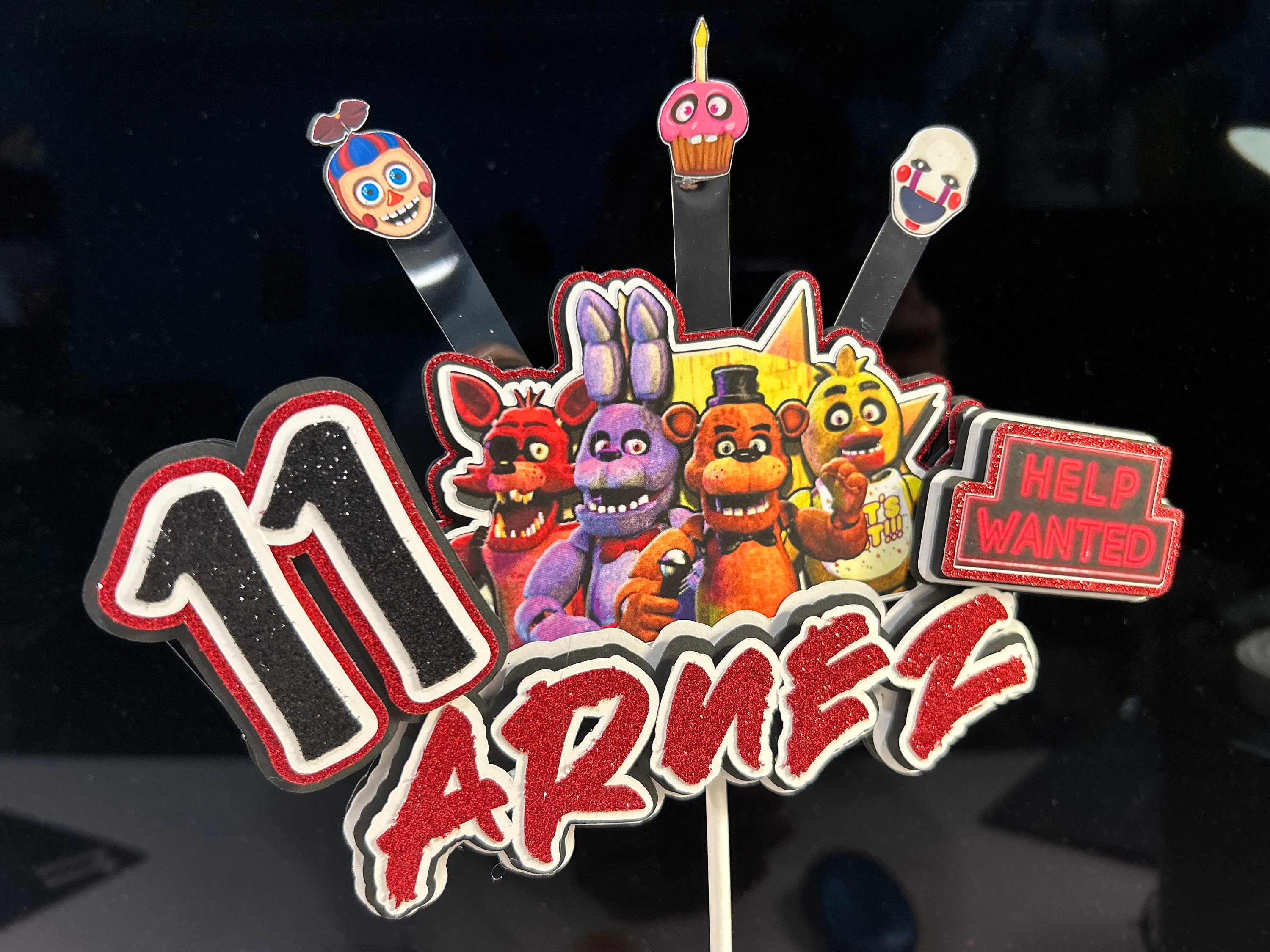 Five Nights at Freddys Cake Topper, 5 Nights at Freddy's, Birthday Cake ...