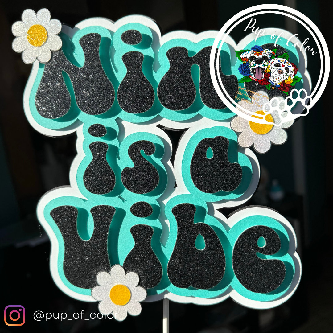 Five or Nine is a Vibe Cake Topper, Birthday Vibe, 5th Birthday, Kids ...
