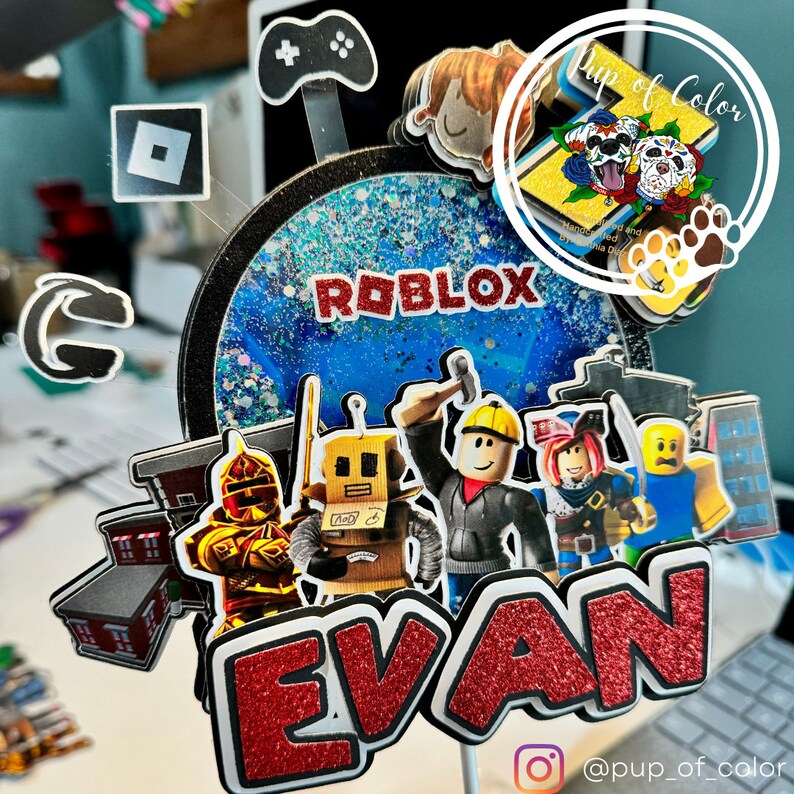 Roblox Cake Topper, Roblox Cake Decor, Birthday Cake Decor, Roblox ...