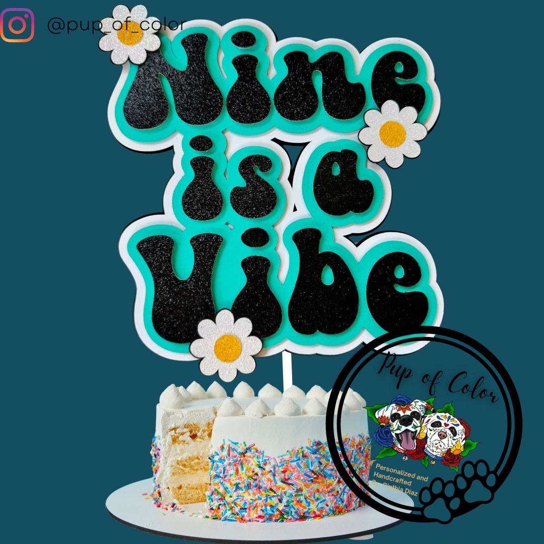 Five or Nine is a Vibe Cake Topper, Birthday Vibe, 5th Birthday, Kids ...
