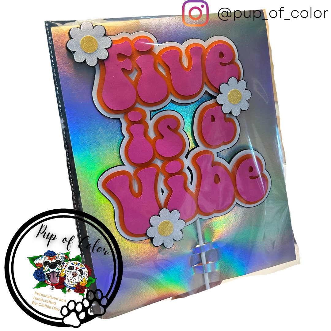 Five or Nine is a Vibe Cake Topper, Birthday Vibe, 5th Birthday, Kids ...