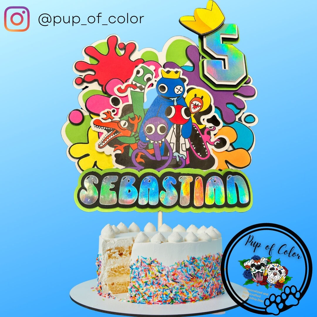 Rainbow Friends Inspired Cake Topper, Rainbow Friends Birthday, Gaming ...