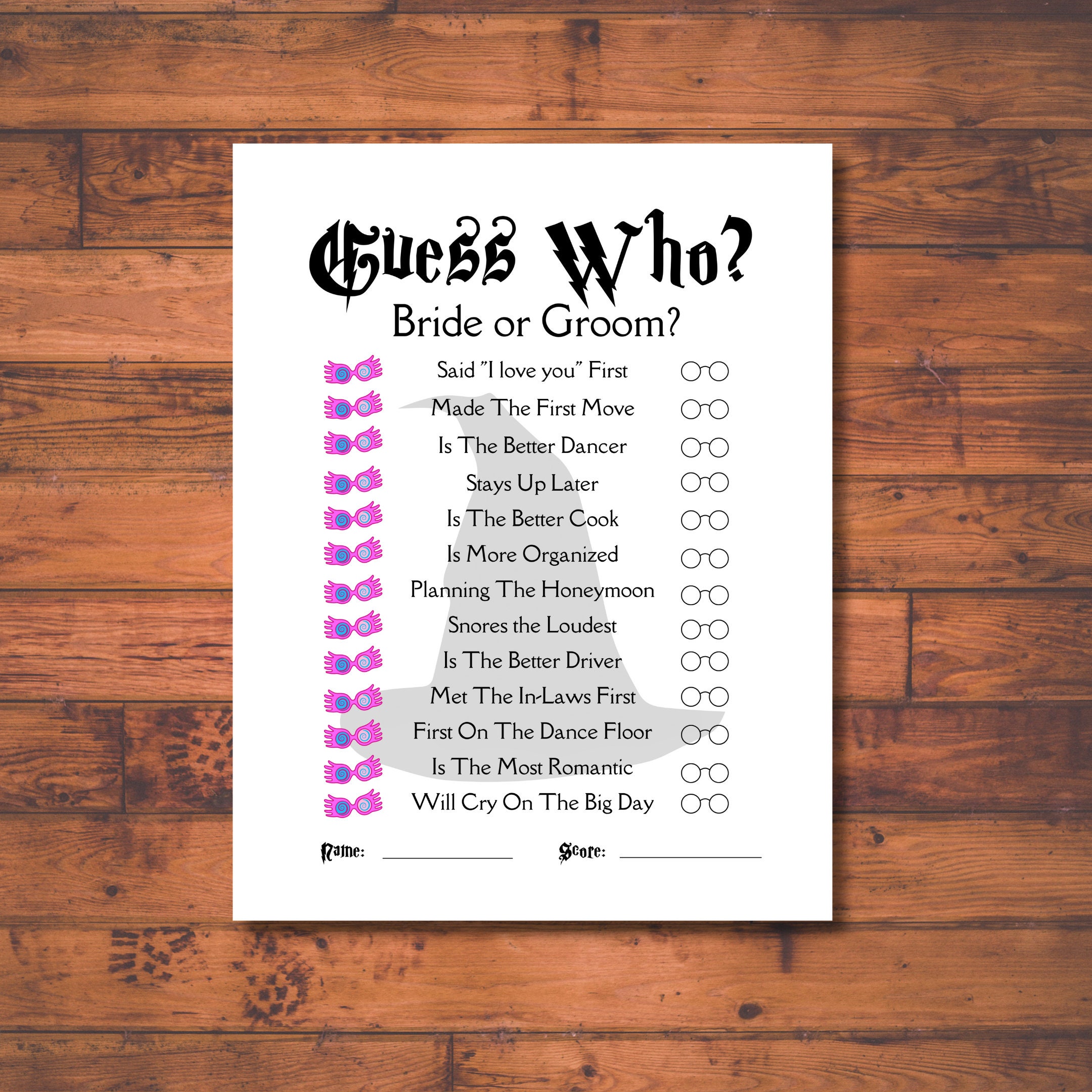 Magical Wizard & Witch Bridal Shower Games Bundle | 8 Printable ...
