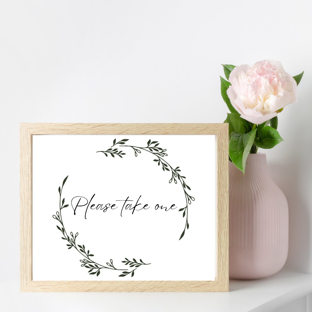 Greenery Wedding Sign | Please Take One, 8x10 Printable (digital ...