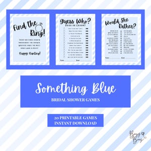 Something Blue Bridal Shower Games Bundle | 20 Printable Activities ...