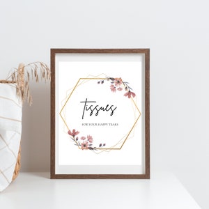 Tissues Wedding Sign / Dusty Pink Floral Wedding Sign / 8x10 Inch Sign ...