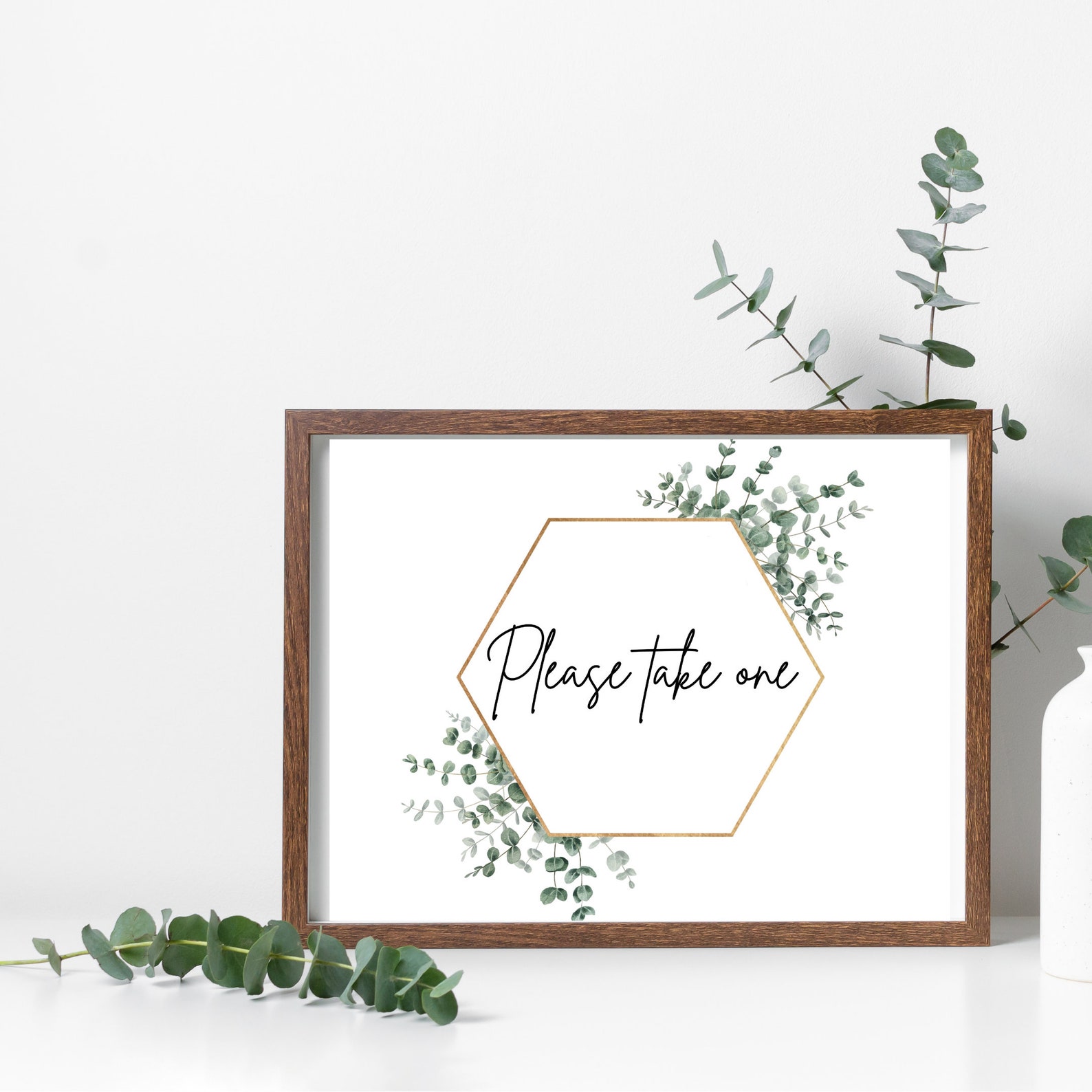 Please Take One Wedding Sign / Eucalyptus Wedding Sign / 8x10 Inch Sign ...