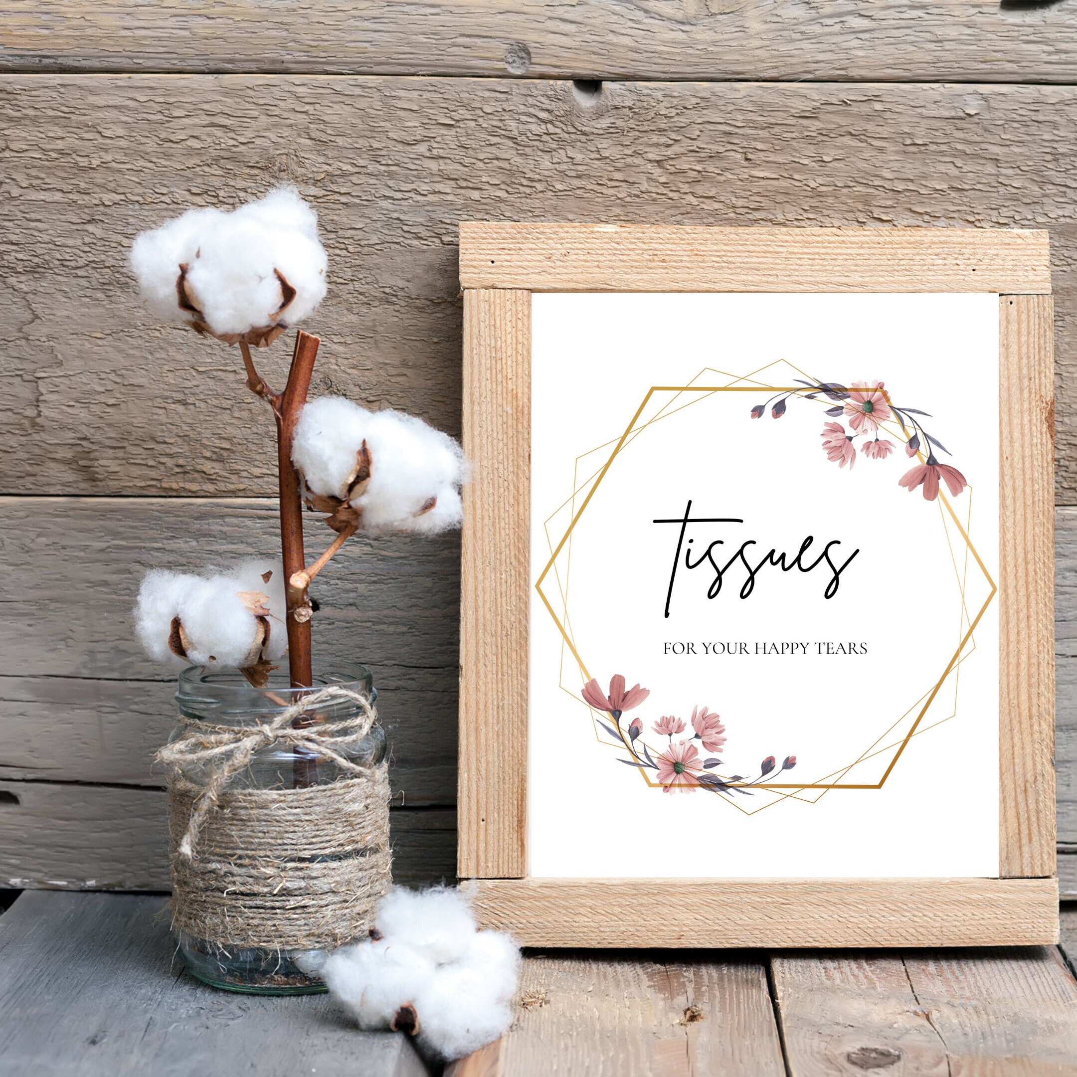Tissues Wedding Sign / Dusty Pink Floral Wedding Sign / 8x10 Inch Sign ...