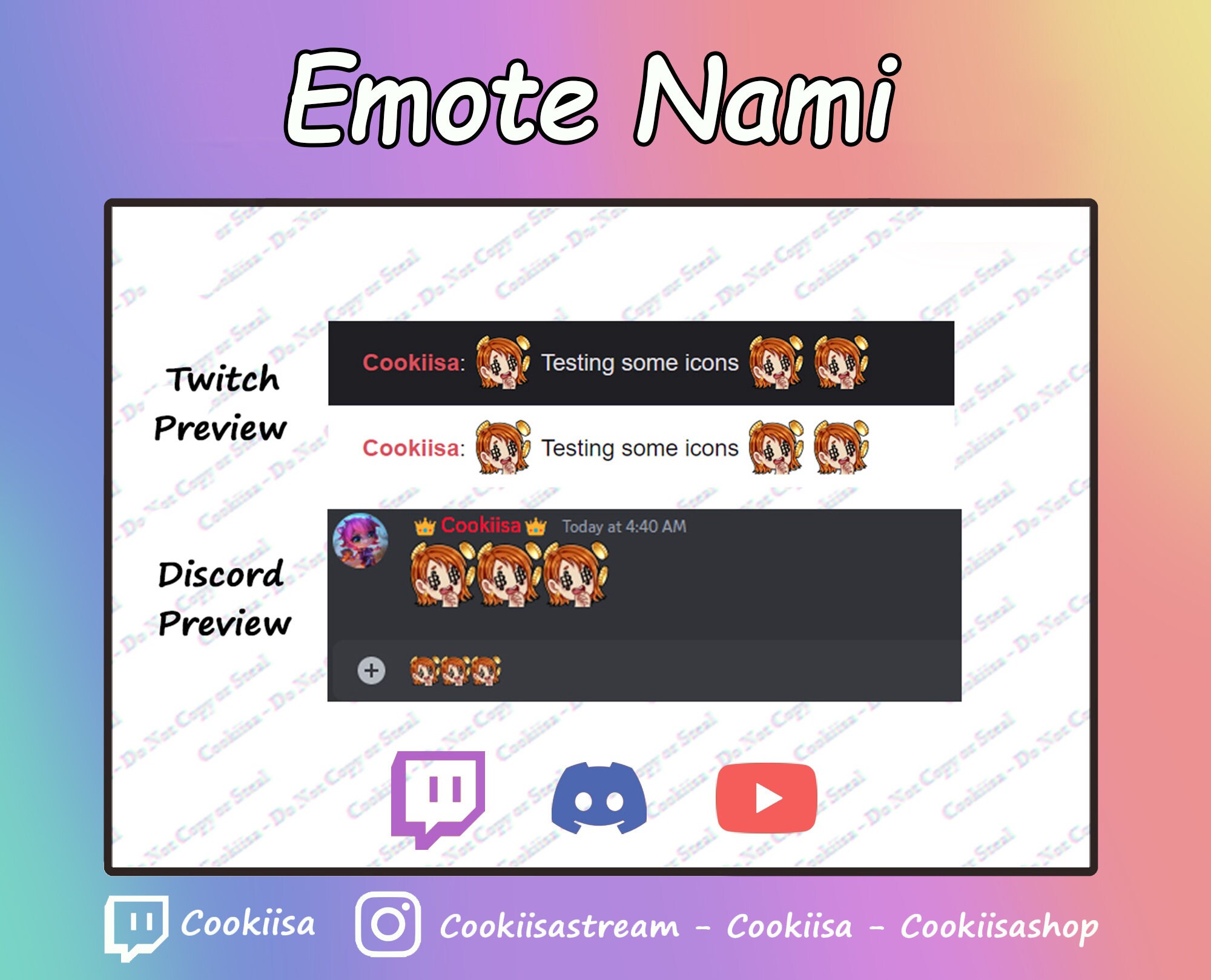 EMOTE OP MUGIWARA Twitch/discord Nami Money - Etsy