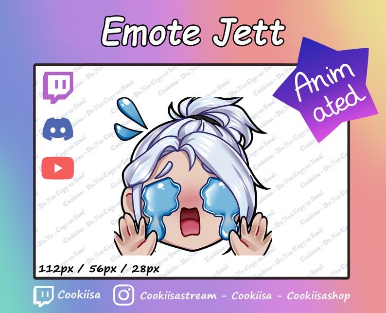 EMOTE - VALORANT Twitch/discord JETT Cry Animated! - Etsy