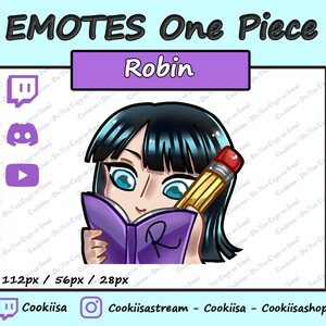 EMOTE OP MUGIWARA Twitch/discord Robin Notes - Etsy