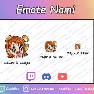 EMOTE OP MUGIWARA Twitch/discord Nami Money - Etsy