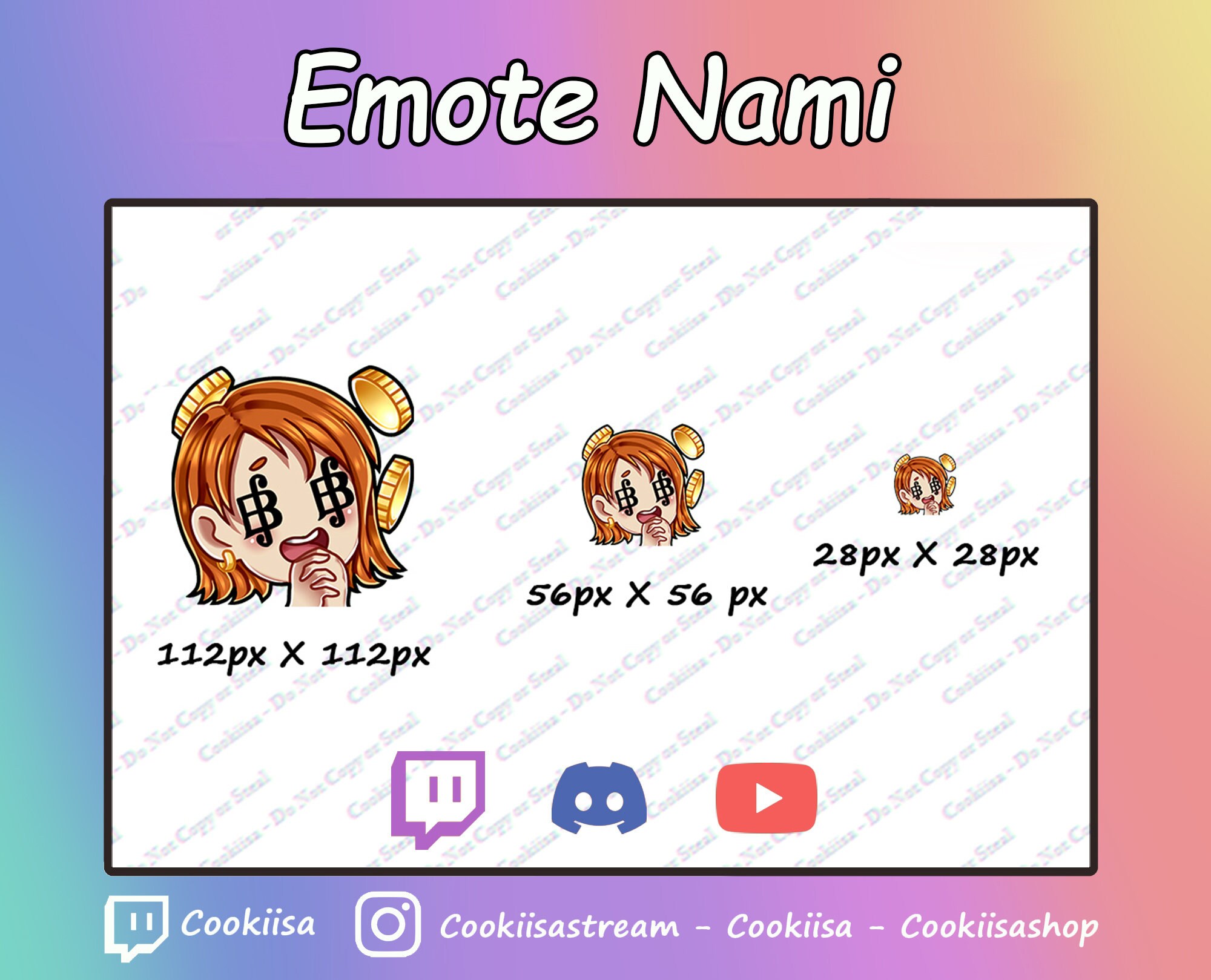 EMOTE OP MUGIWARA Twitch/discord Nami Money - Etsy