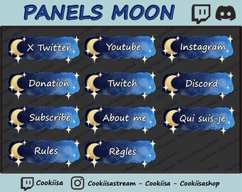 PANEL Twitch/discord PINK MOON - Etsy