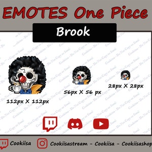 EMOTE OP - MUGIWARA Twitch/discord Brook Sip - Etsy