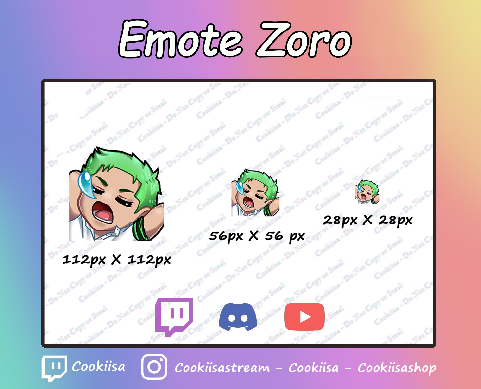 EMOTE OP - MUGIWARA Twitch/discord Zoro Sleep - Etsy