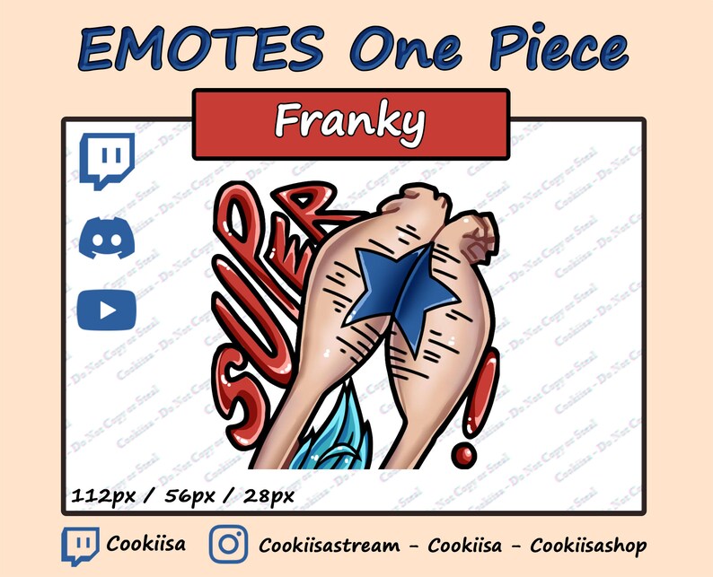 EMOTE OP MUGIWARA Twitch/discord Franky Suuuuuper - Etsy