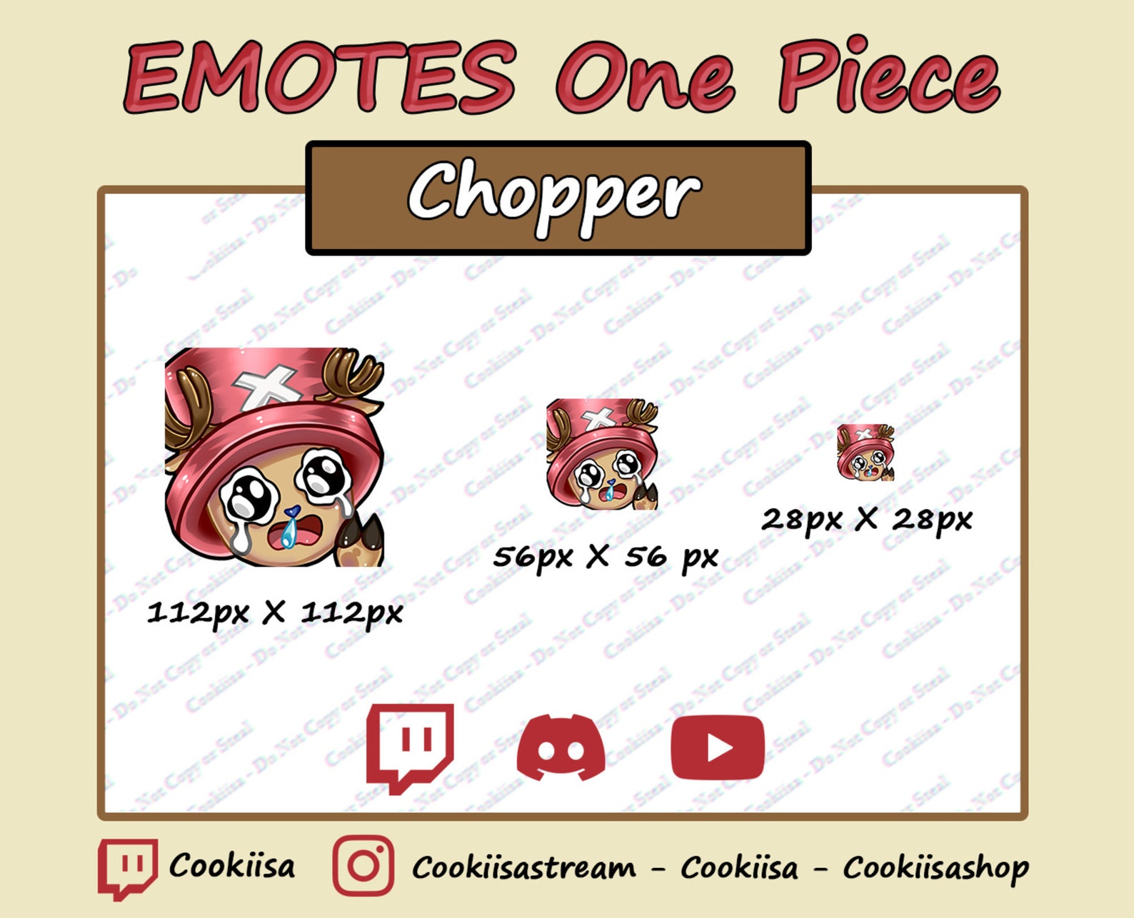 EMOTE OP MUGIWARA Twitch/discord Chopper Cry - Etsy