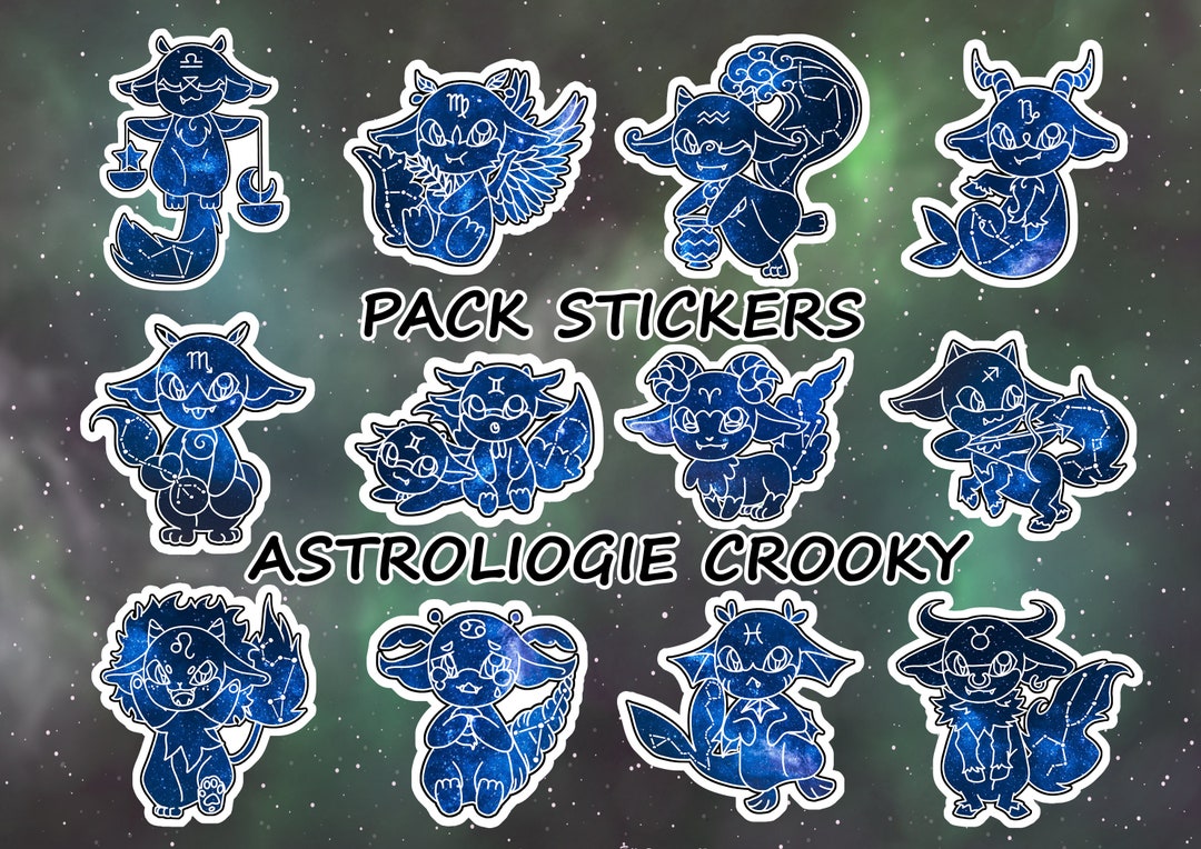 STICKERS: PACK Crooky Astrology Signs - Etsy