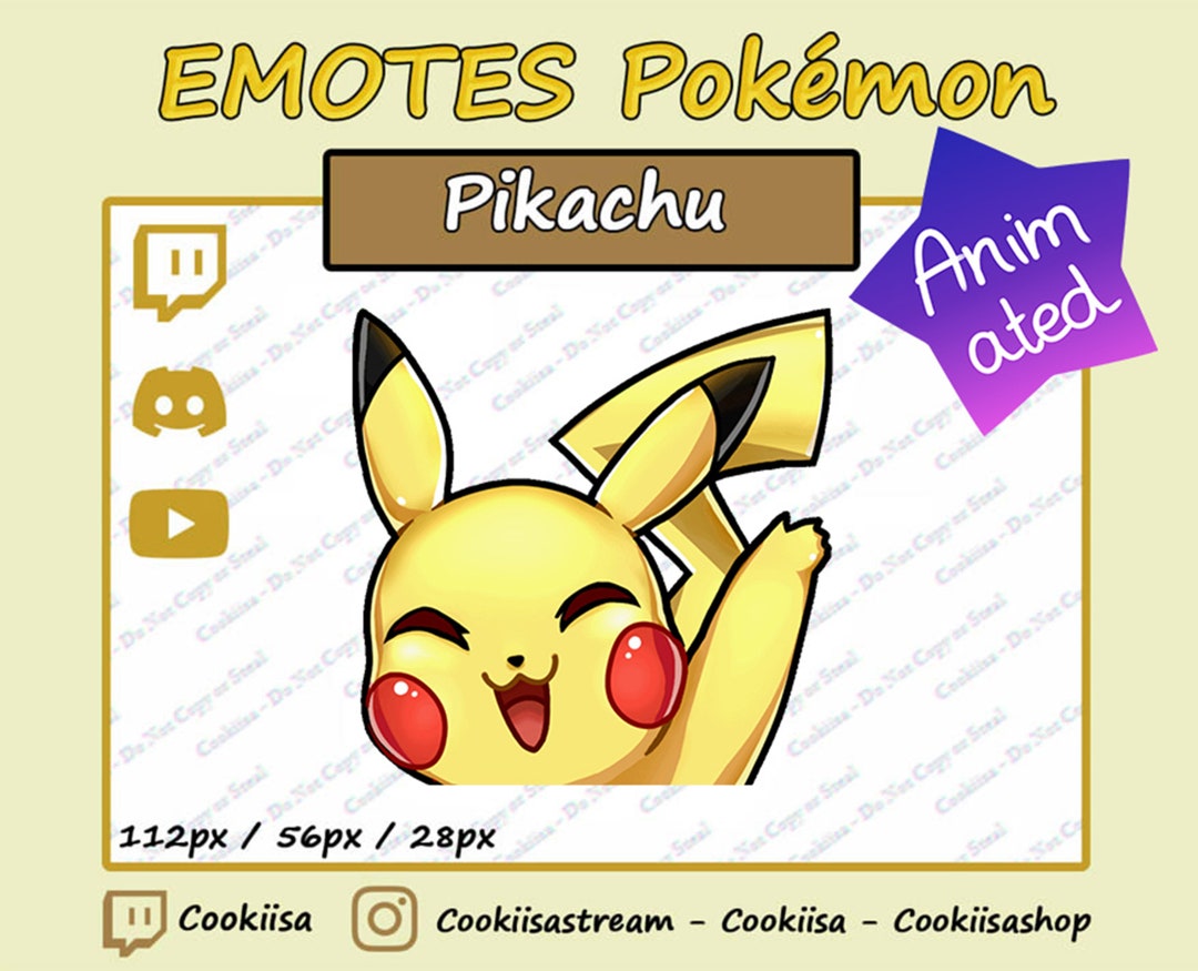 EMOTE ANIMATED Pkm Twitch/discord Pikachu Hi/bye - Etsy