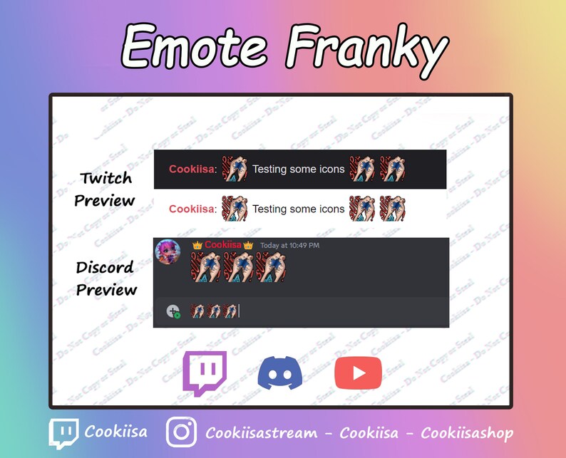 EMOTE OP - MUGIWARA Twitch/discord Franky Suuuuuper - Etsy
