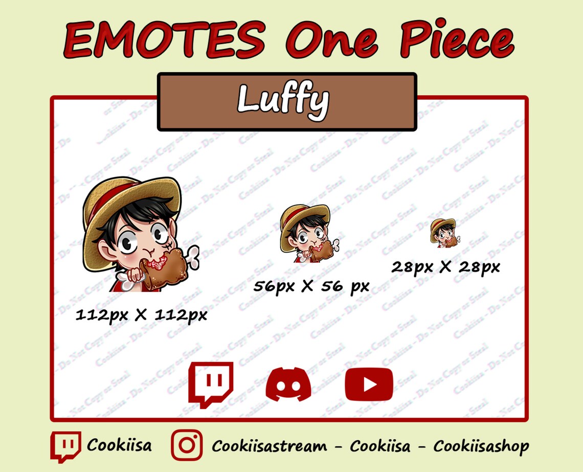 EMOTE OP MUGIWARA Twitch/discord Luffy Name - Etsy