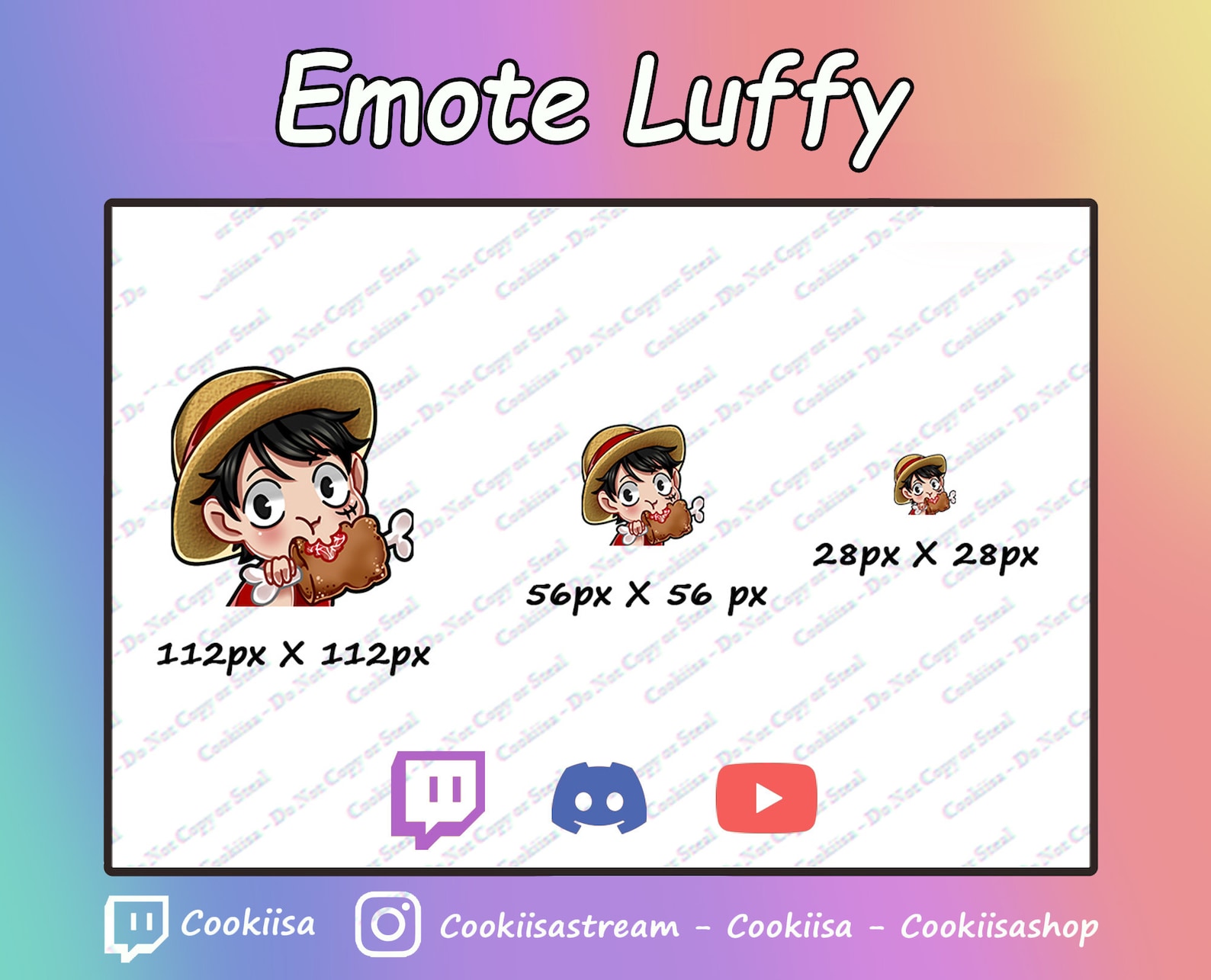 EMOTE OP MUGIWARA Twitch/discord Luffy Name - Etsy