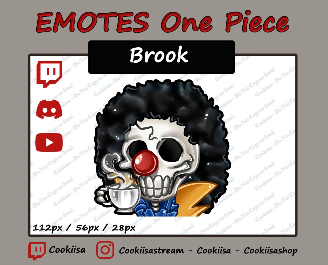 EMOTE OP - MUGIWARA Twitch/discord Brook Sip - Etsy