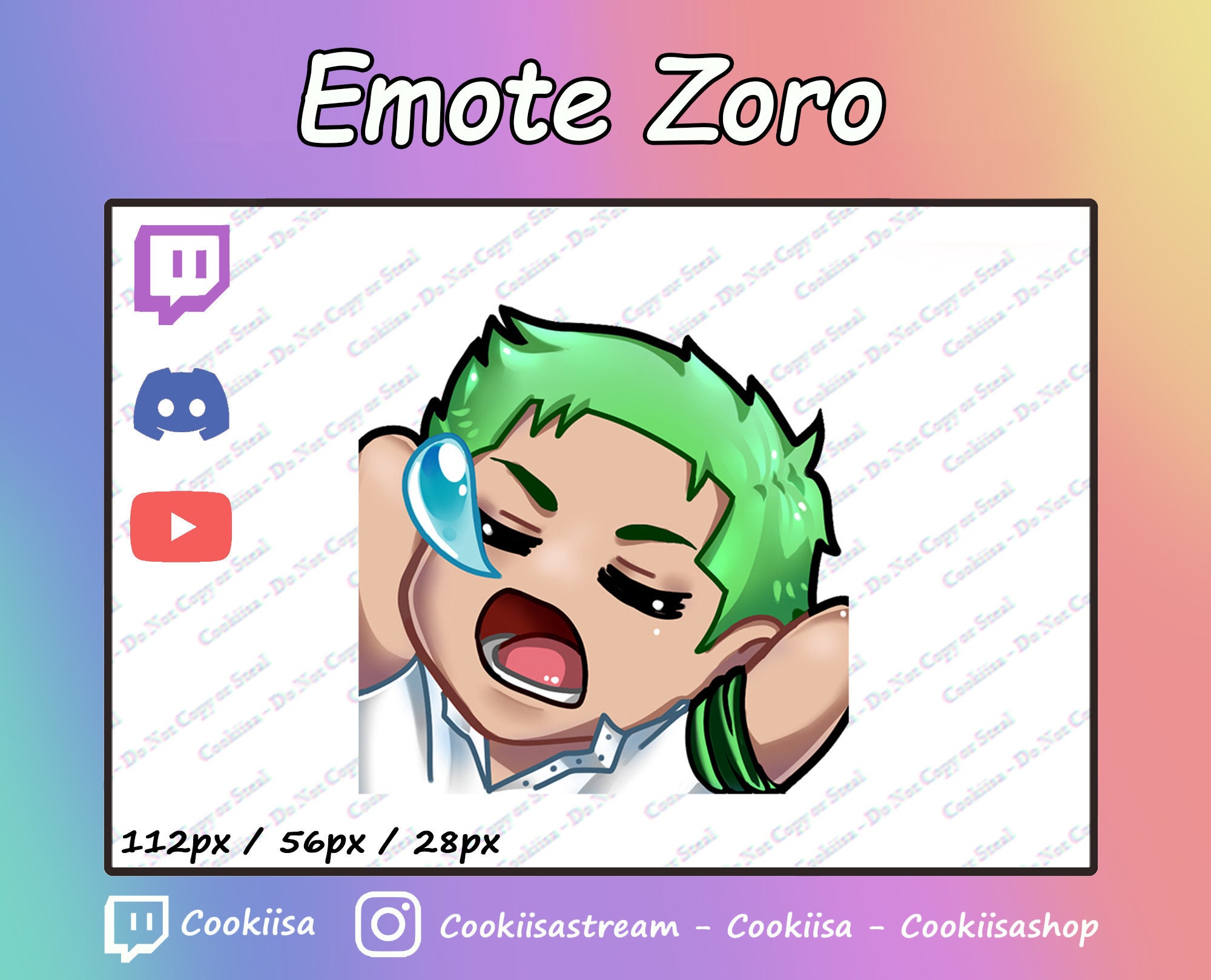 EMOTE OP - MUGIWARA Twitch/discord Zoro Sleep - Etsy