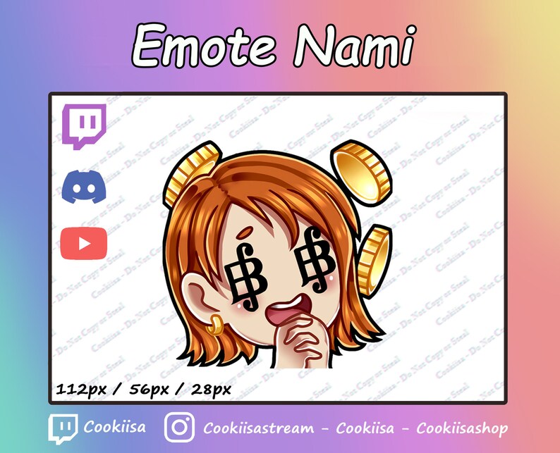 EMOTE OP MUGIWARA Twitch/discord Nami Money - Etsy
