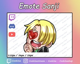 One Piece Sanji in Love, Animated Emote and Sticker for Twitch Youtube ...
