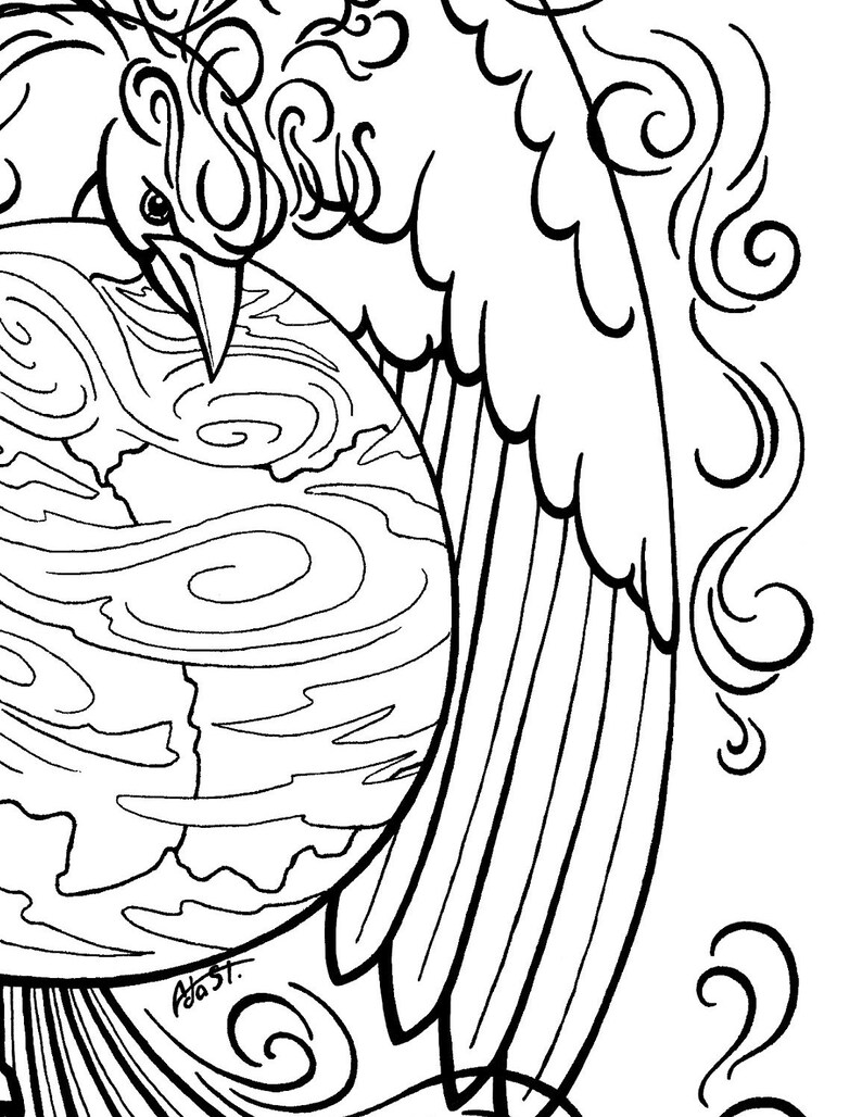 World Protector Bird Coloring Page - Etsy