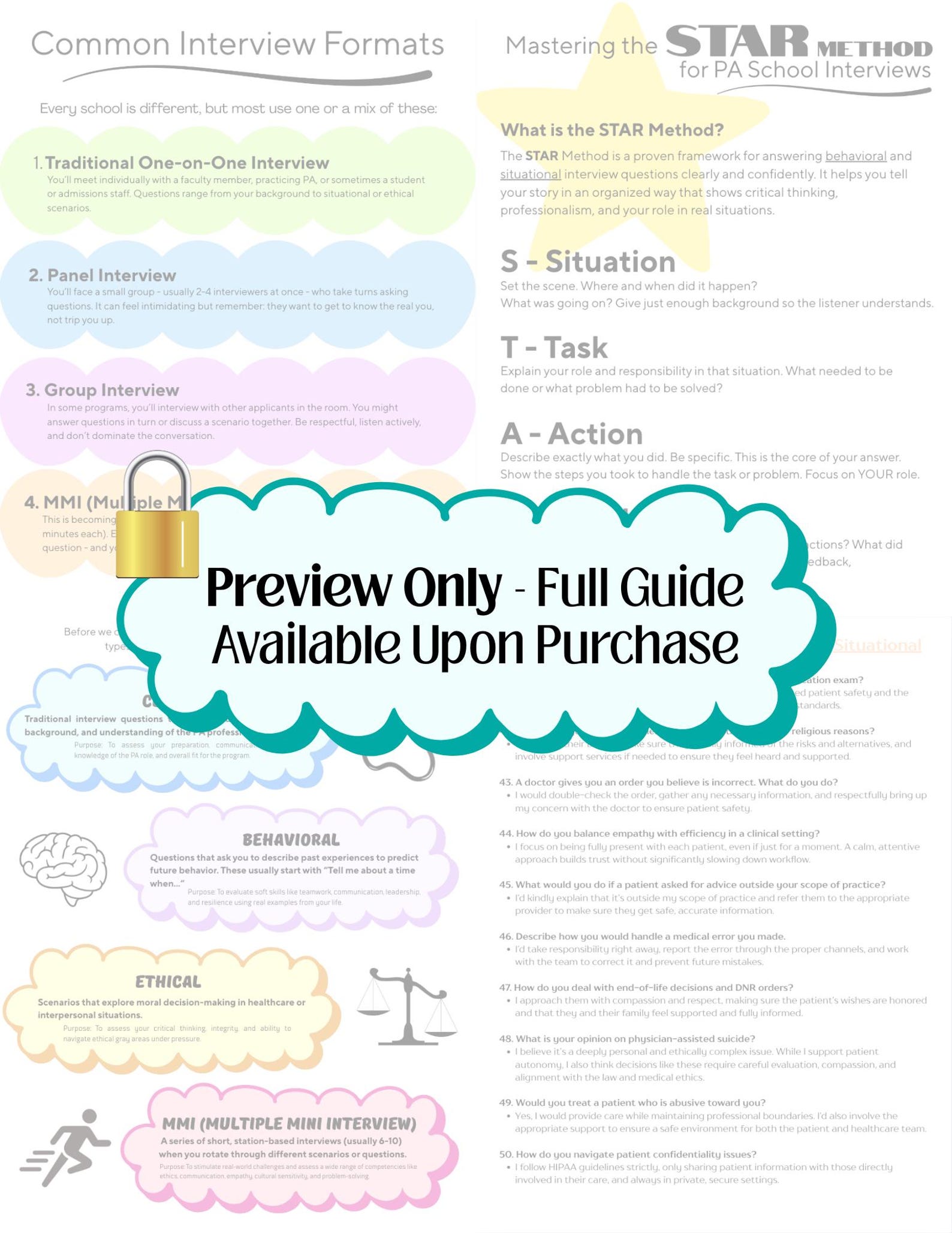 PA School Interview Prep PDF | Physician Assistant Study Guide | Star ...