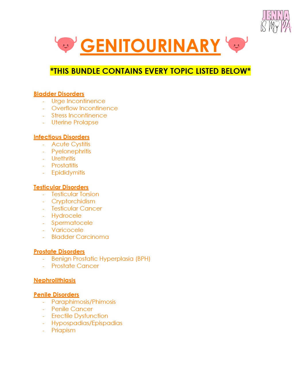 Genitourinary (GU) Study Guide | Medical, Physician Assistant, Nurse ...