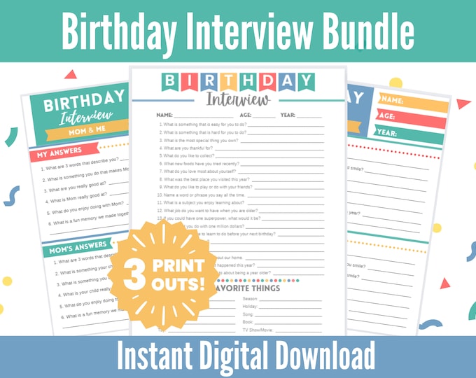 Birthday Interview Printable PDF - Etsy Australia