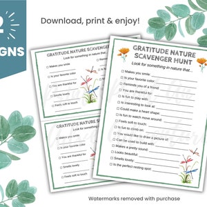 Printable Gratitude Nature Scavenger Hunt: Thanksgiving Activity ...